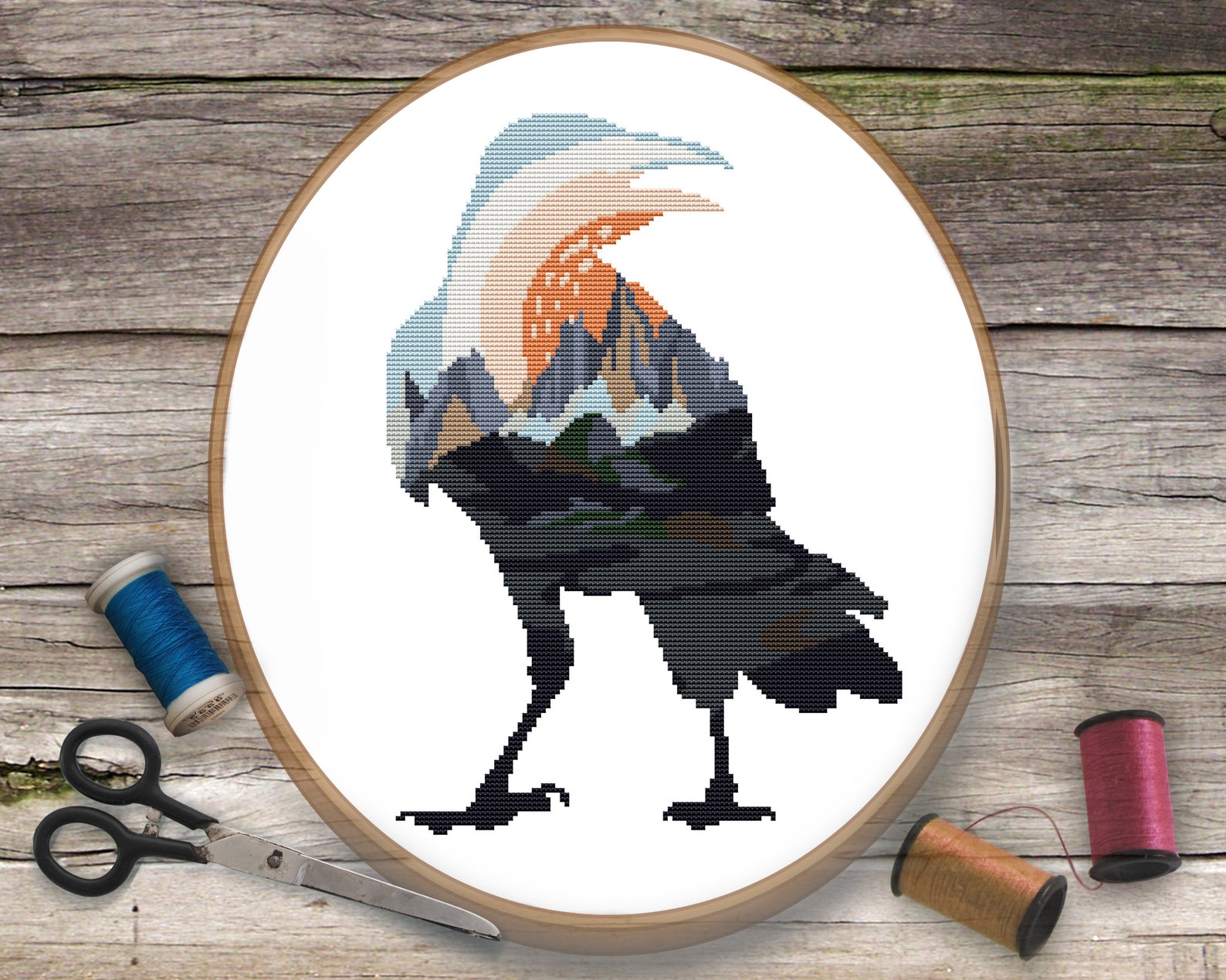 Crow Cross Stitch Pattern Raven Cross Stitch Pattern - Etsy