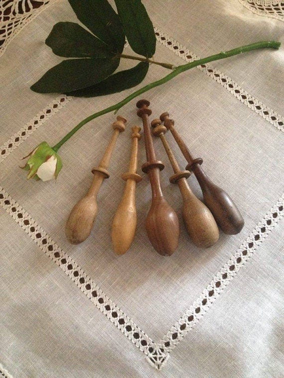 Antique French Lace Making Bobbins Wooden Spools - Etsy