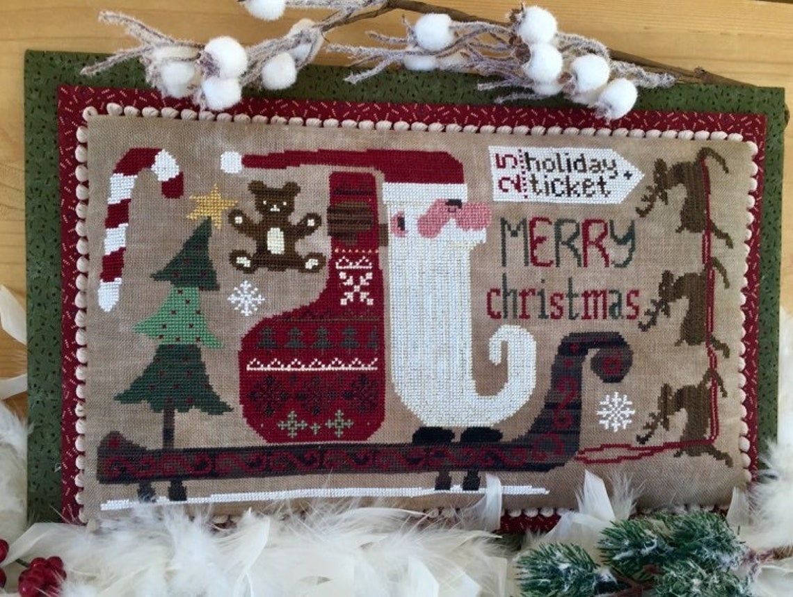 Holiday Ticket Cross Stitch Chart | Etsy