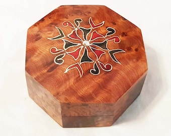 Vintage Hand Made Hexagonal Moroccan Marquetry Trinket Box | Etsy