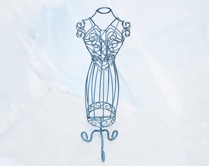 Vintage Large Grey Metal Mannequin Jewellery Stand, Beautiful Wire ...