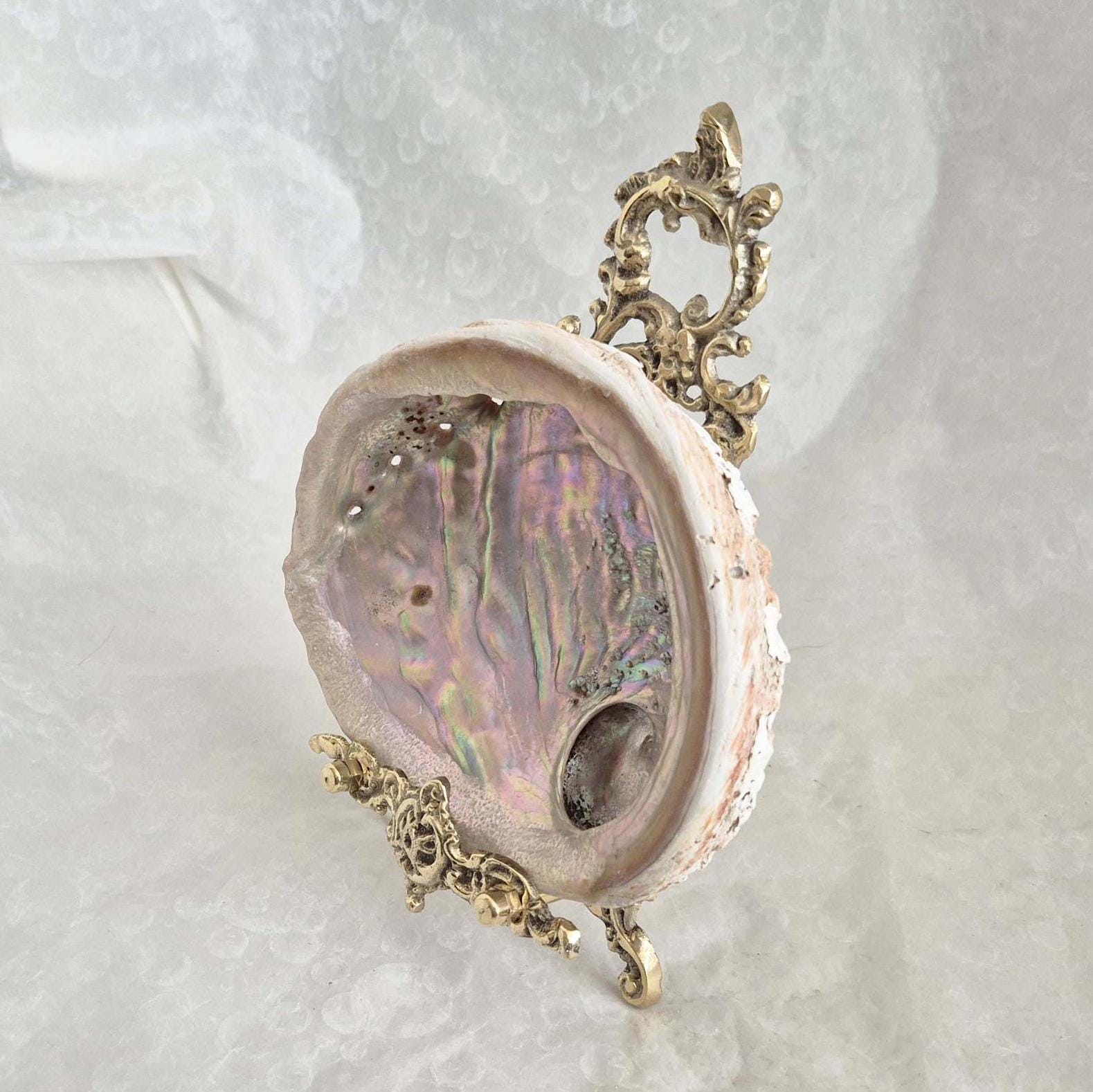 Vintage Display Brass Easel With Abalone Shell, Easel is Highly ...