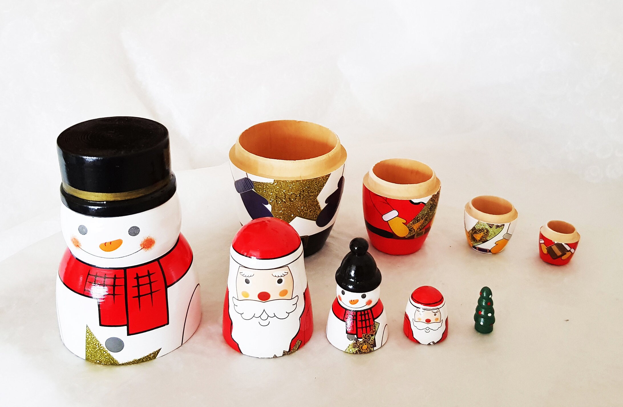 Set of 5 Hand Painted Traditional Christmas Wooden Russian - Etsy