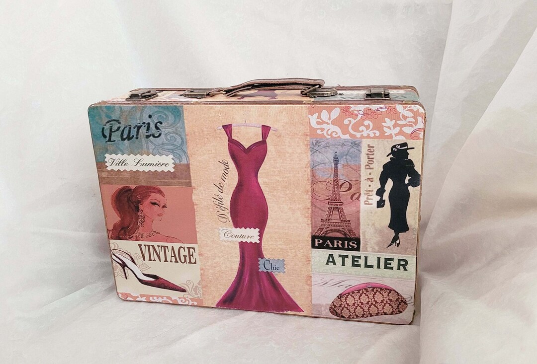 Vintage Style Rectangular Storage Suitcase Decorated With an - Etsy