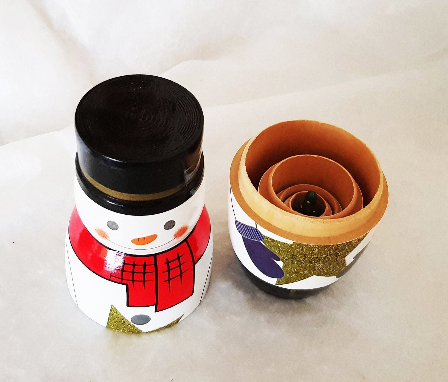 Set of 5 Hand Painted Traditional Christmas Wooden Russian - Etsy