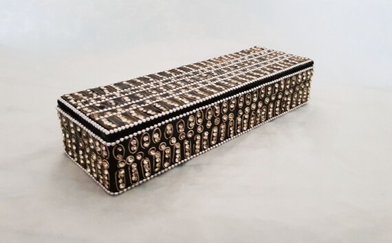 Vintage Rectangular Wooden Trinket Box Hand Decorated With - Etsy UK