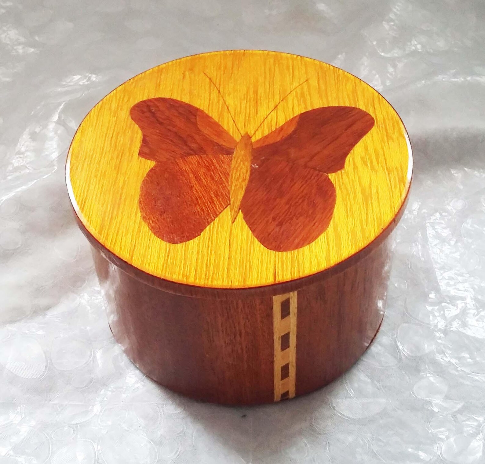 Round Wooden Butterfly Trinket Box From India Decorated With - Etsy UK