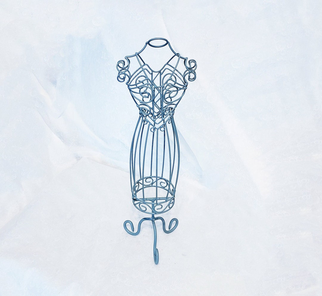 Vintage Large Grey Metal Mannequin Jewellery Stand, Beautiful Wire ...