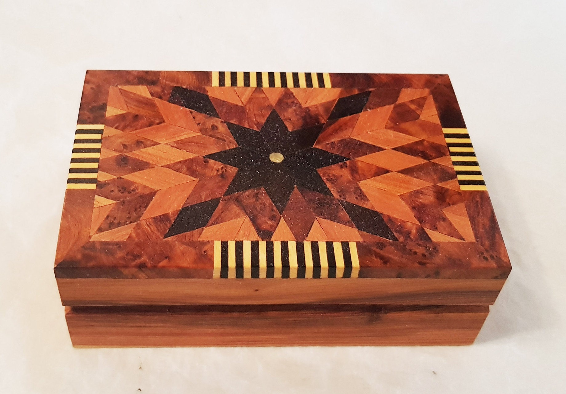 Rectangular Vintage Wooden Trinket Box Hand Decorated in | Etsy