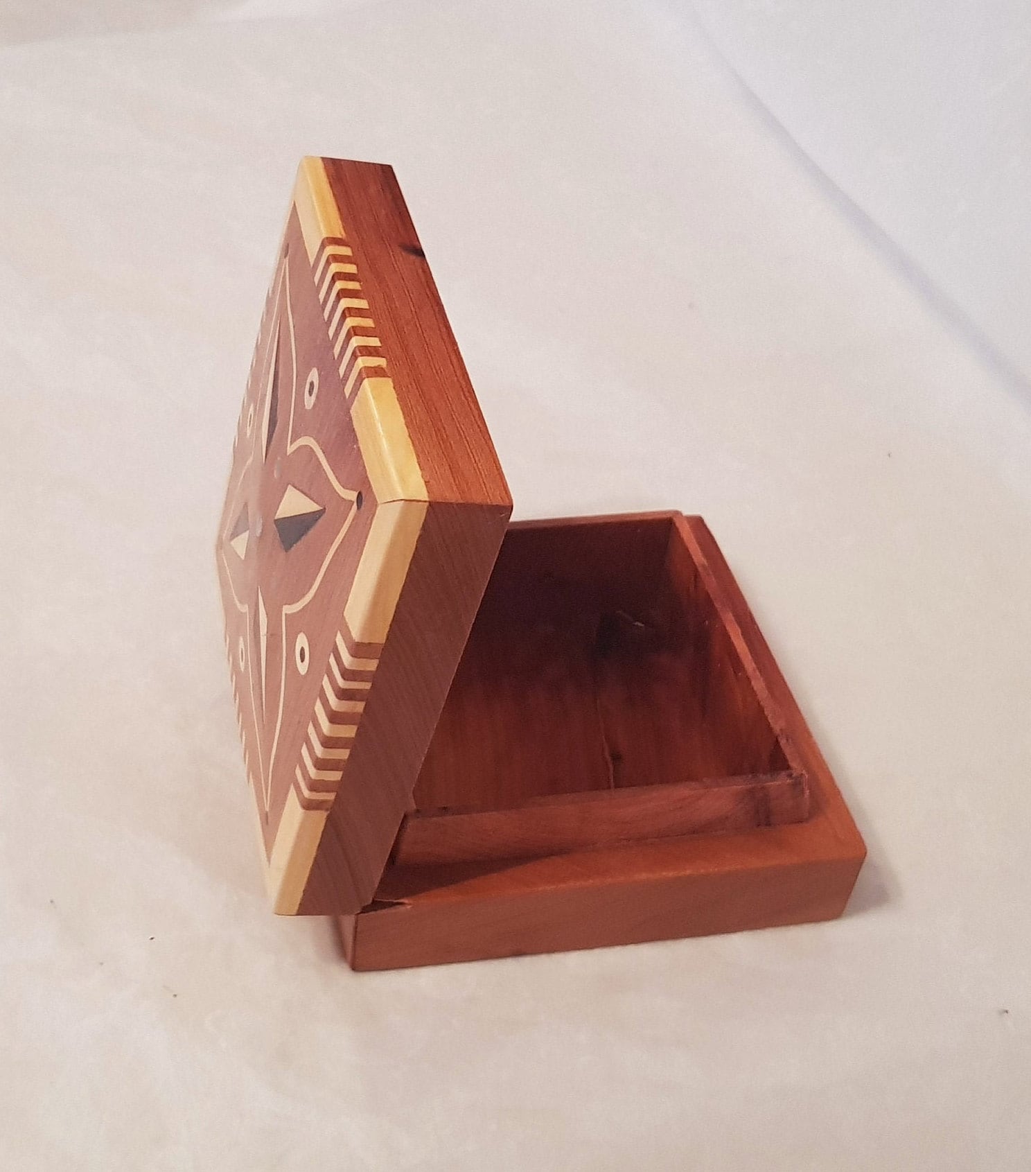 Square Vintage Wooden Trinket Box Hand Decorated in Morocco - Etsy