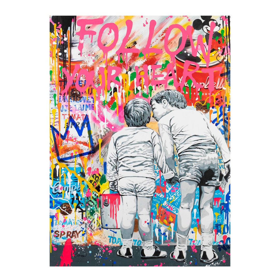 Original Pop Art Oil Painting on Canvas Kids - Etsy