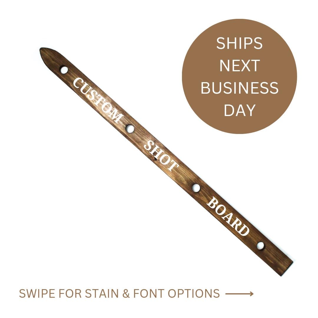 Custom Rustic Wooden Shot Board Ski - Ships Next Business Day - Etsy
