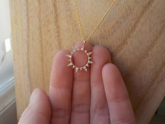 Sun Necklace/ Gold Sun Pendent Necklace/ Layering Necklace/ - Etsy