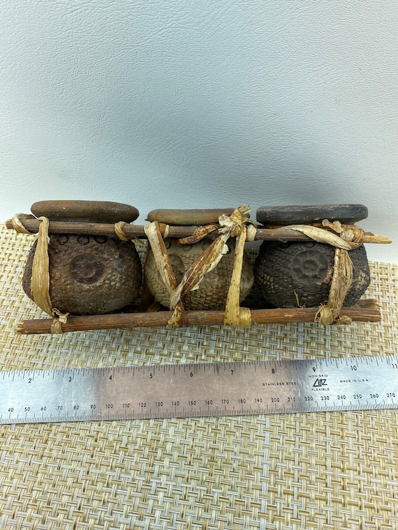African Triple Clay Pot Set Kenya Storage Bamboo Clay Pots - Etsy