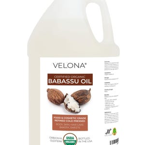 Velona Babassu Oil USDA Certified Organic - 1 Gallon/128 Fl Oz | 100% ...