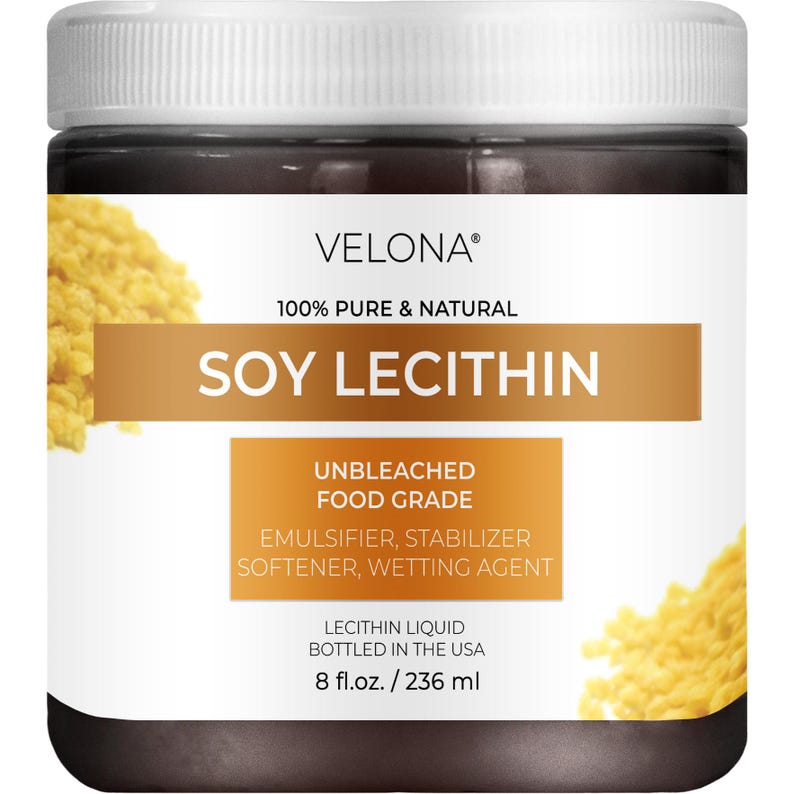 Pure Liquid Soy Lecithin by Velona - 8 Fl Oz | Food Grade | Unbleached ...