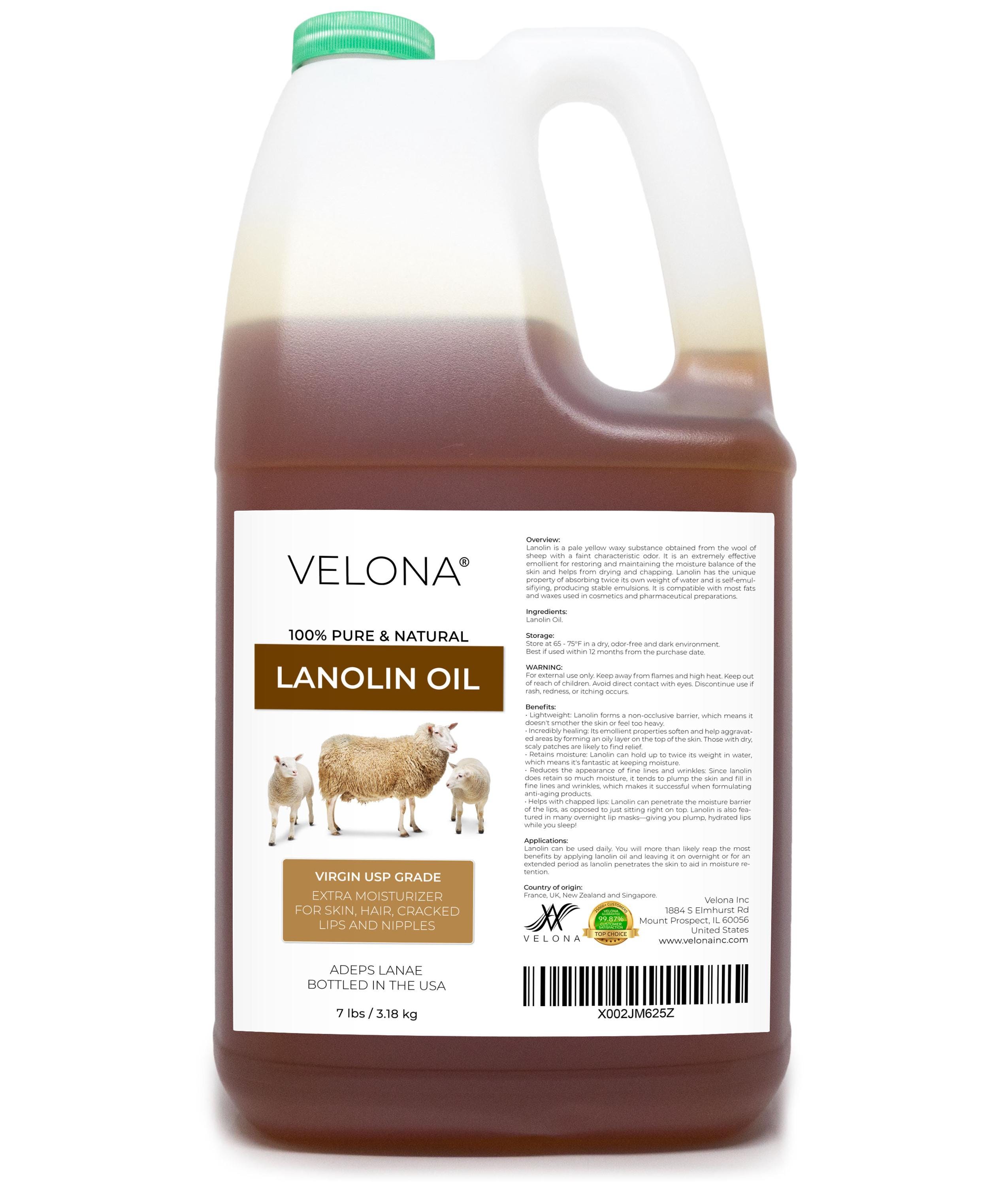 Velona Lanolin Oil USP Grade 7 Lb | 100% Pure and Natural Carrier Oil ...