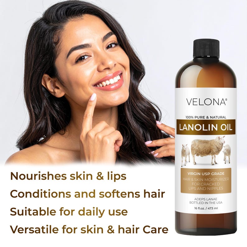 Lanolin Oil USP Grade by Velona - 8 Fl Oz | 100% Pure and Natural ...