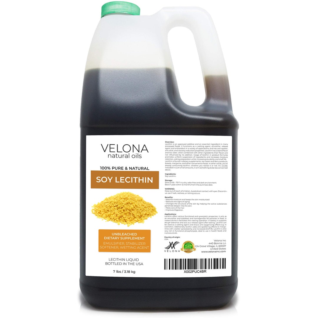 Velona Liquid Soy Lecithin 7 LB Food Grade Unbleached Emulsifier ...
