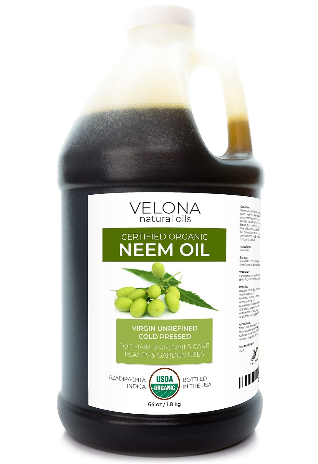 Velona Neem Oil USDA Certified Organic 64 Oz 100% Pure and - Etsy Velona Neem Oil USDA Certified Organic 64 Oz 100% Pure and - Etsy