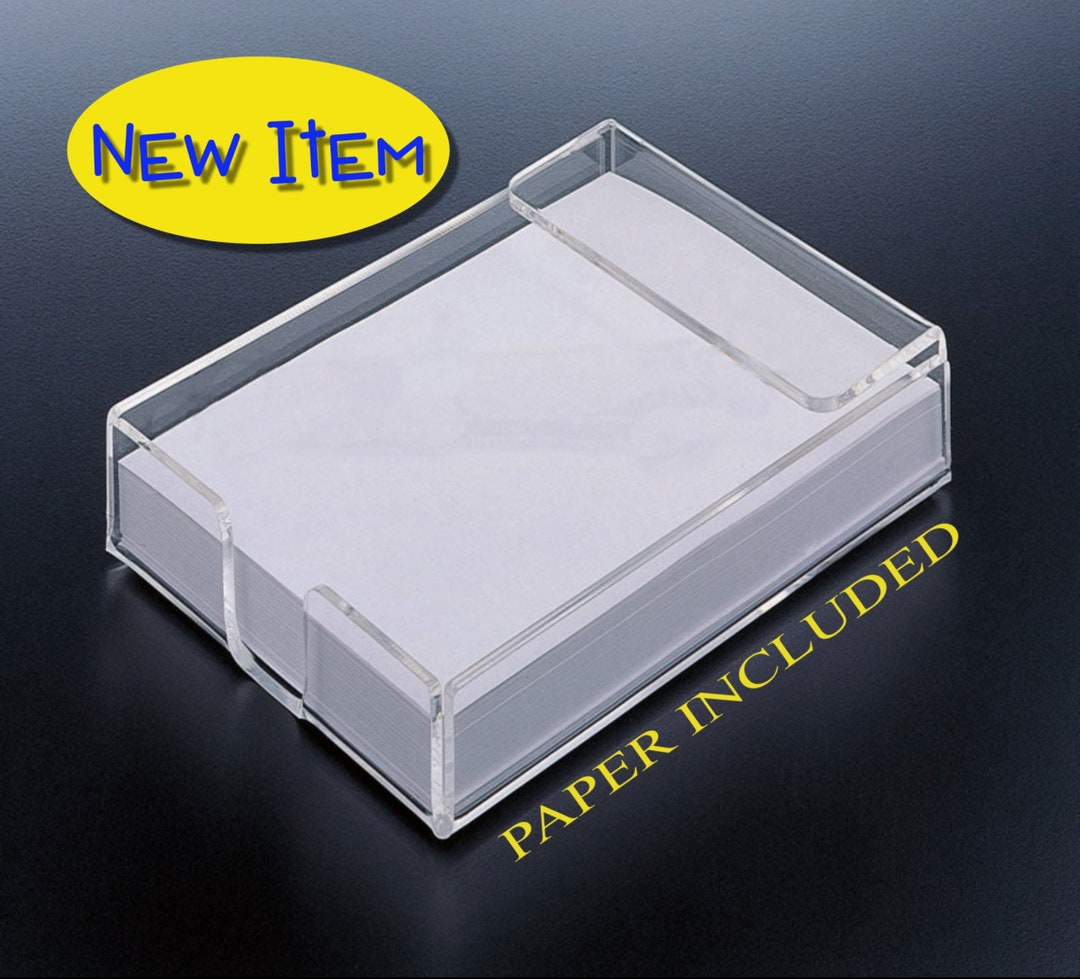 4X6 Acrylic Notepad Holder (WITH PAPER) - Etsy