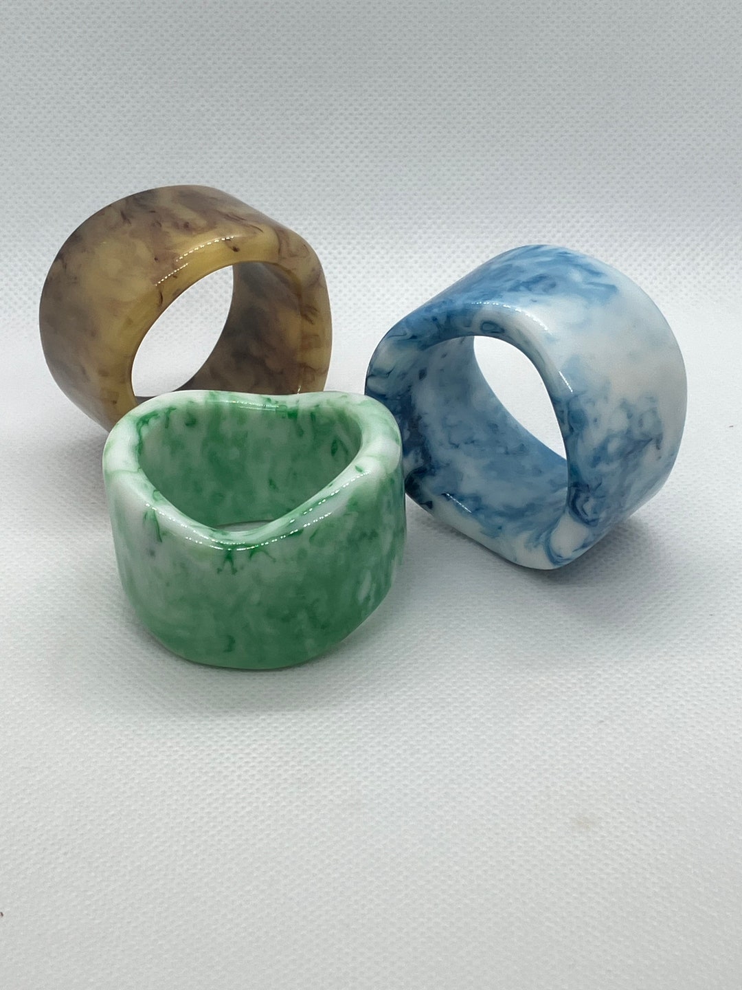 Acrylic Resin Ceramic Napkin Ring Set of 4 - Hand Crafted ...