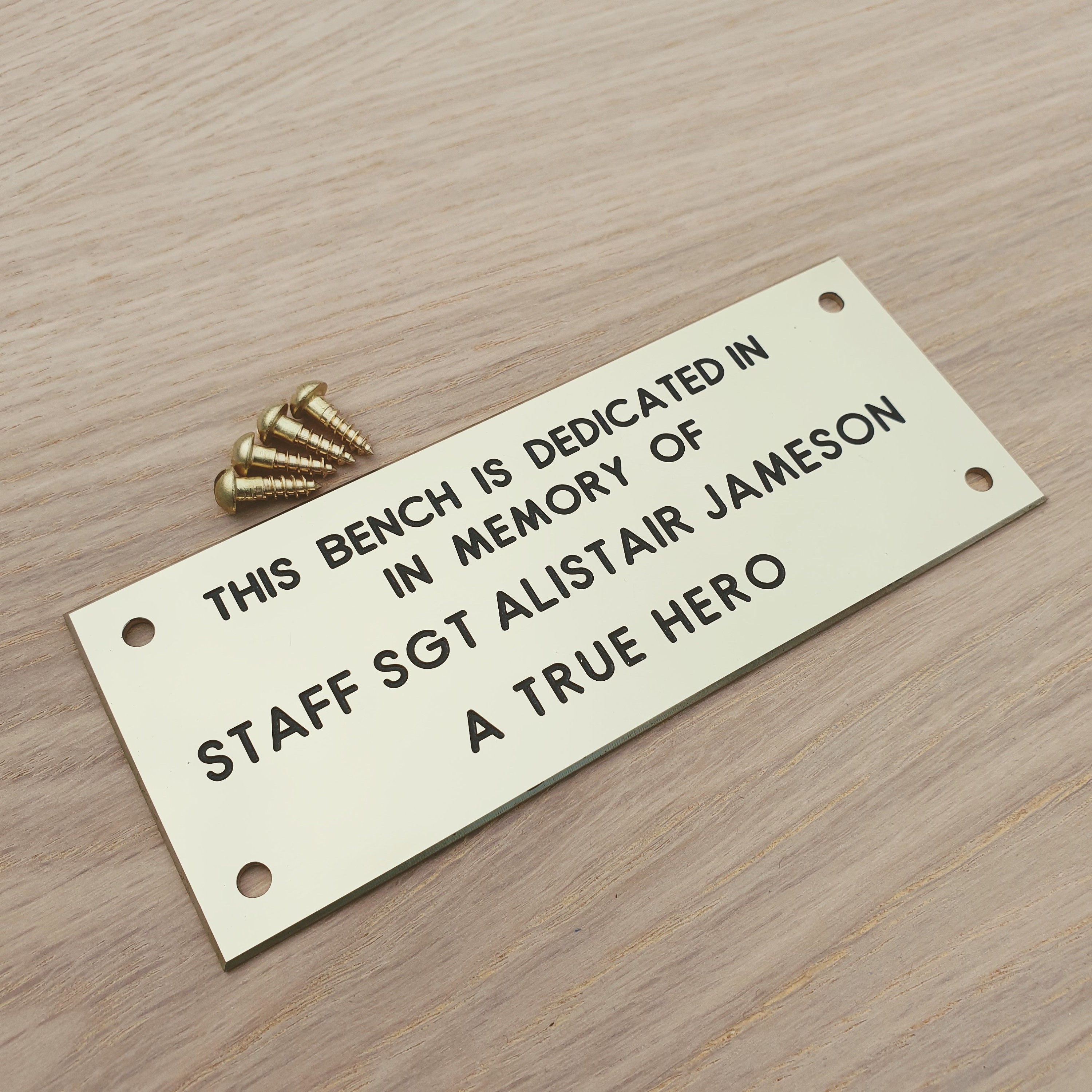 Bench Memorial Plate Engraved Brass - Etsy