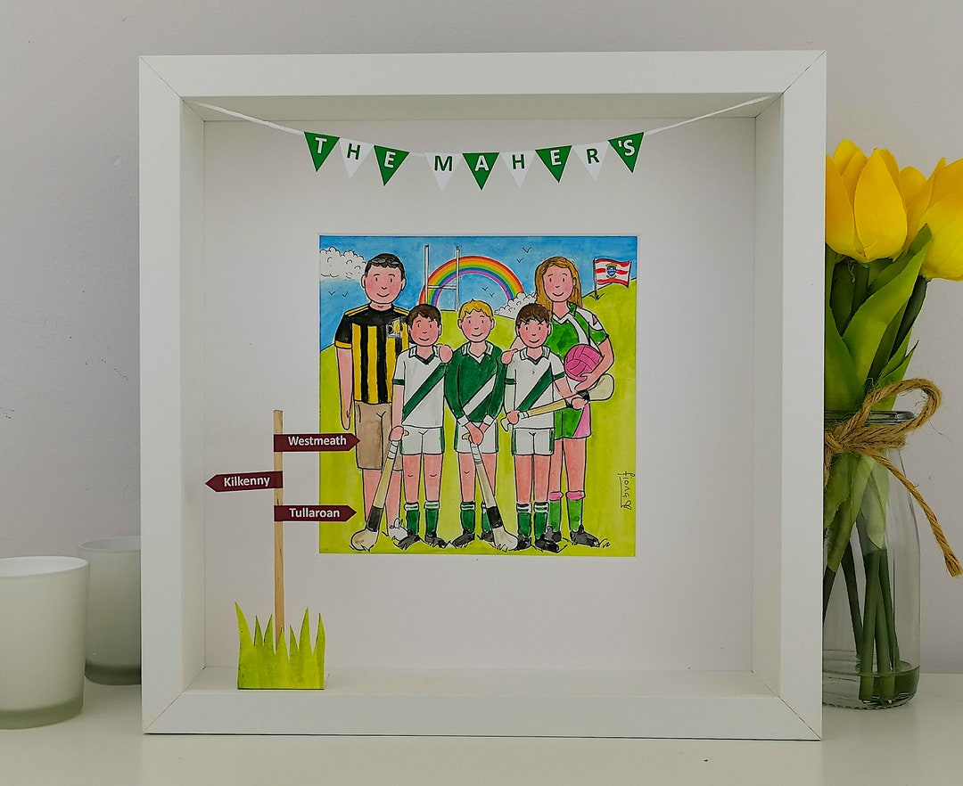 Family GAA Custom Designed Cartoon Illustration for Gaelic Football ...