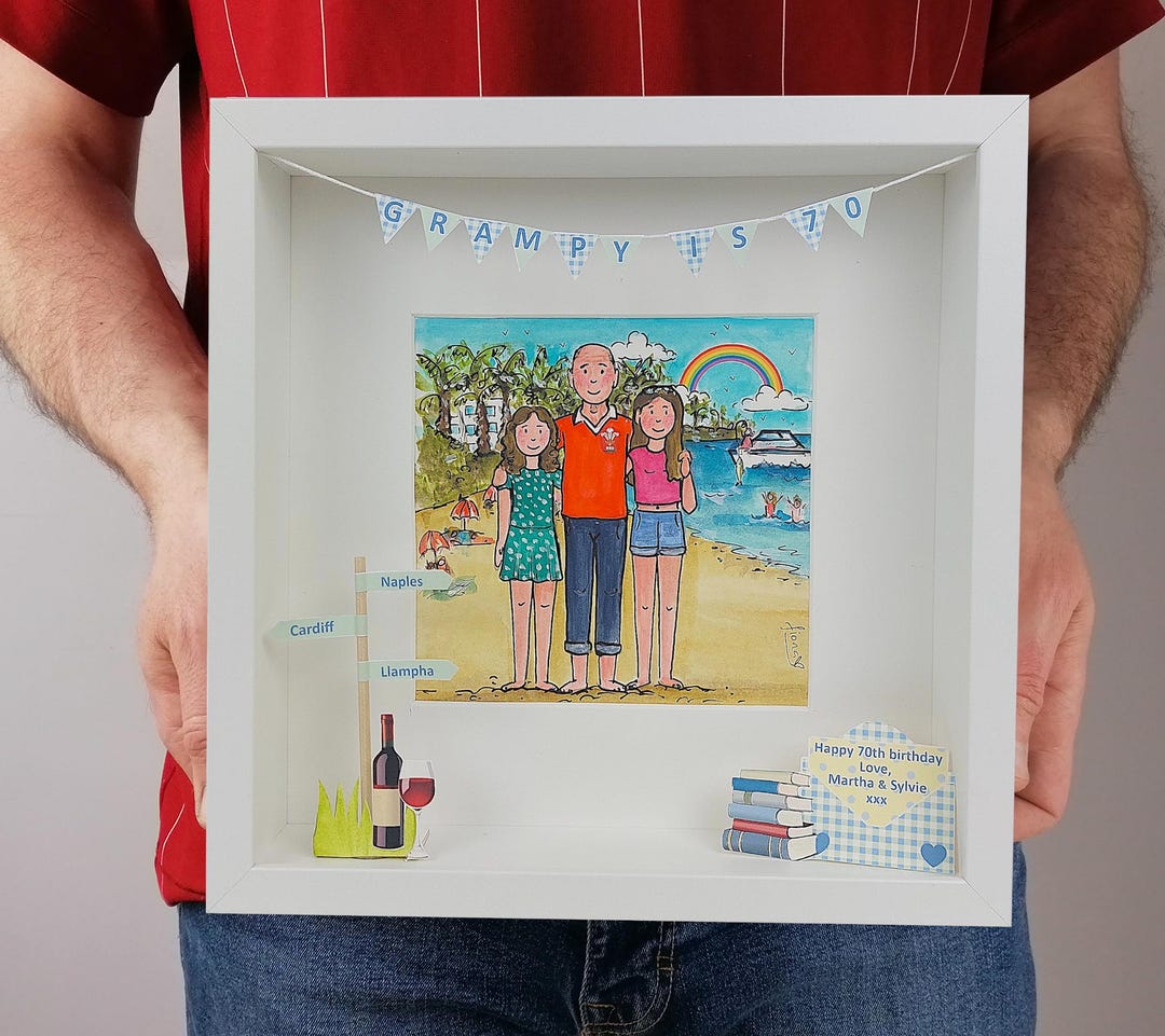 Grandad Cute Custom Family Illustration - Personalised Grandchildren ...