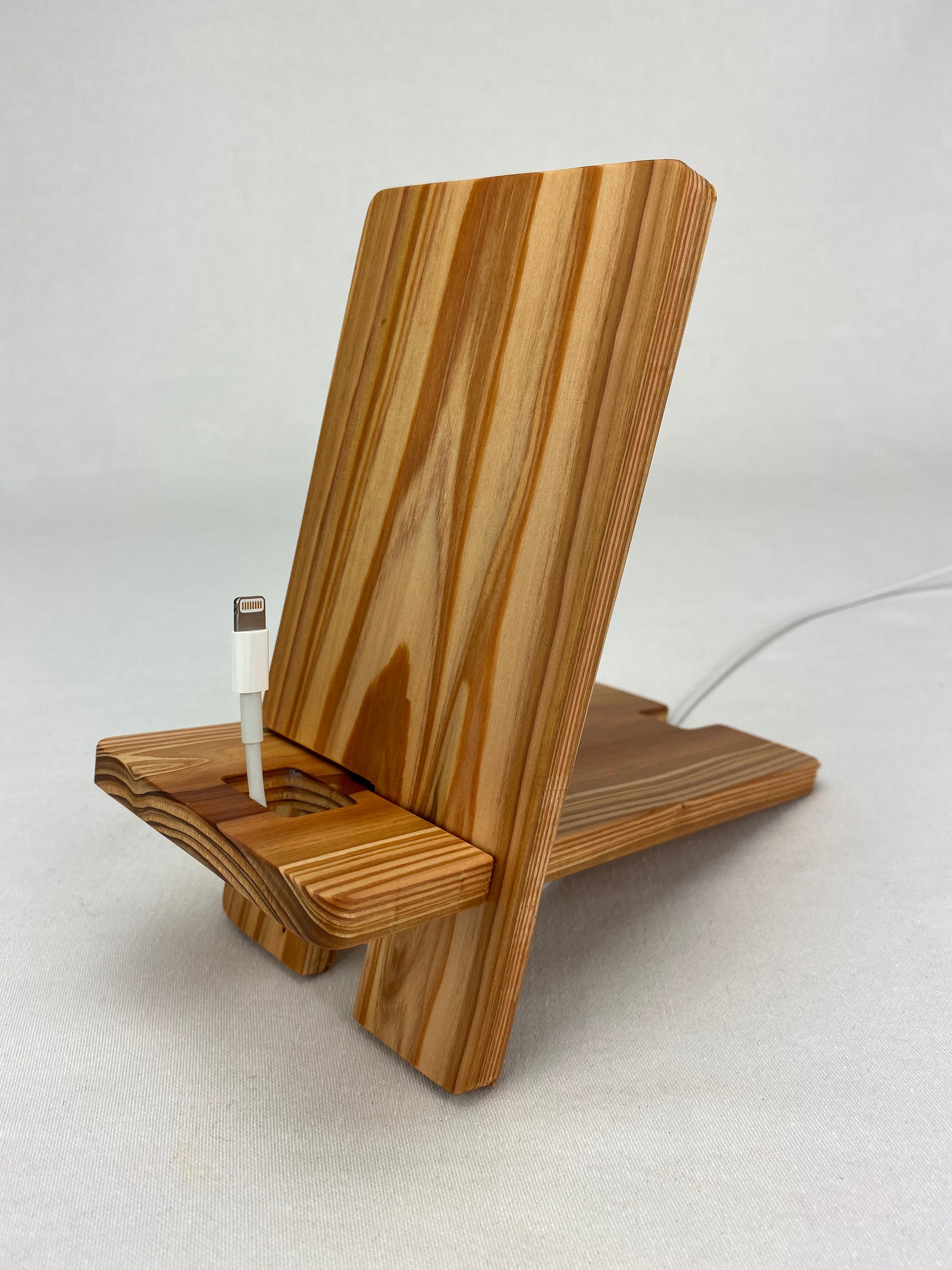 Solid handmade cedar wooden phone display holder | Etsy