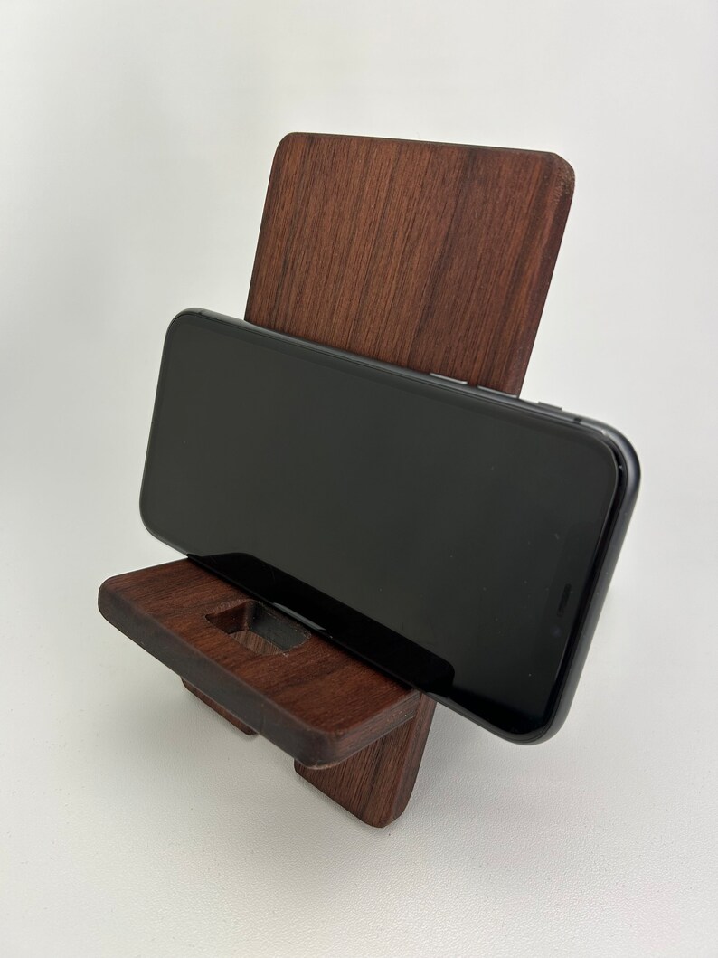 Wooden Walnut Phone Stand - Etsy