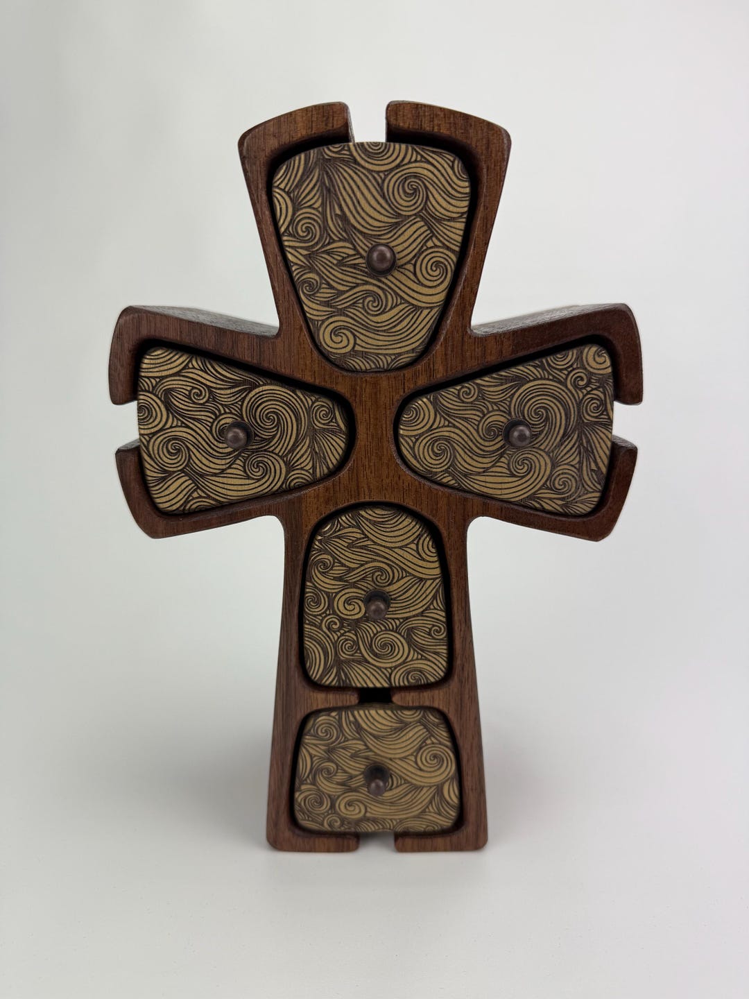 Wooden Engraved Cross Jewelry Keepsake Bandsaw Box - Etsy