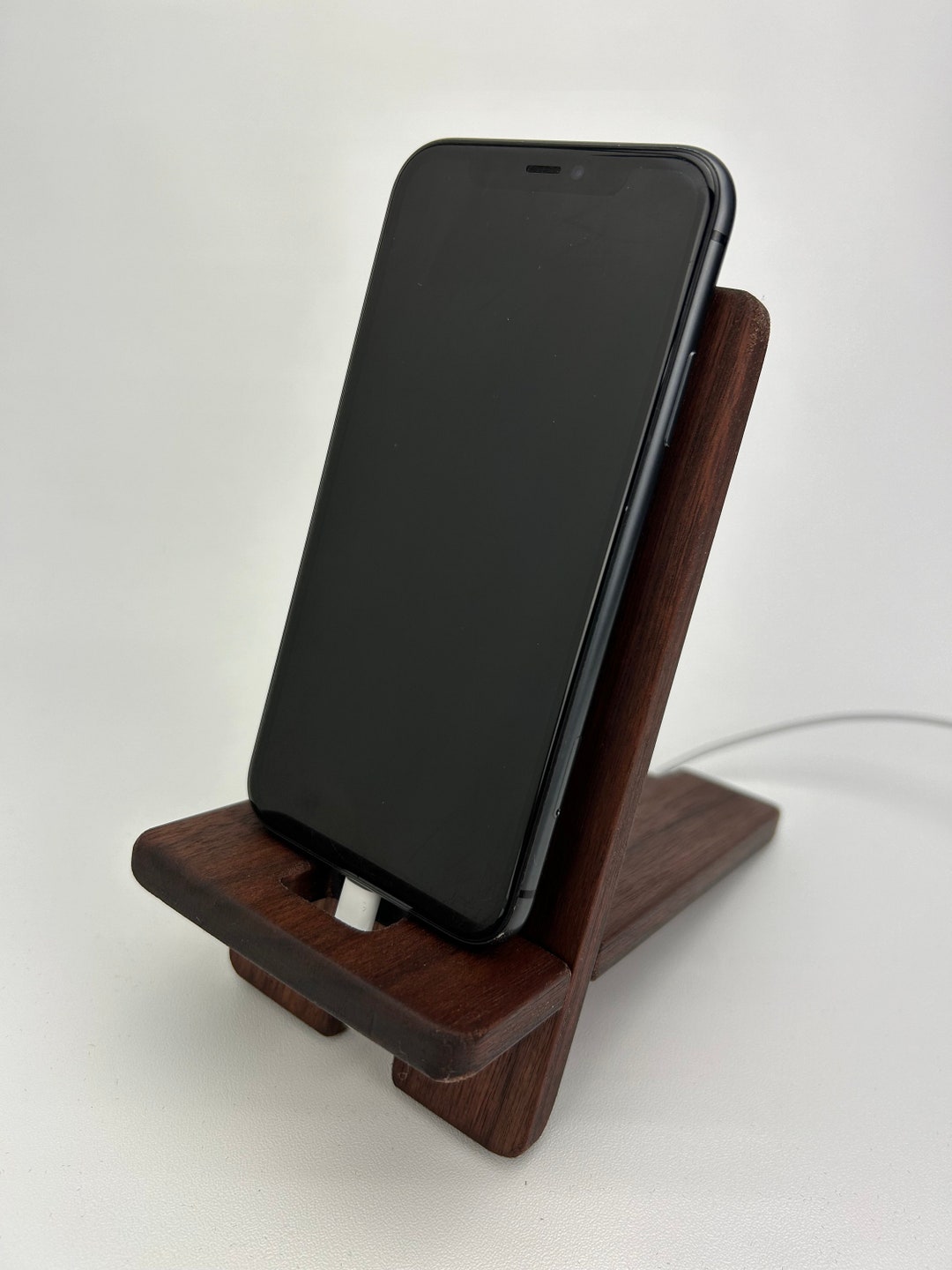 Wooden Walnut Phone Stand - Etsy