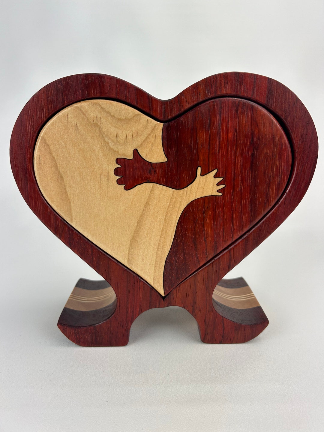 Wooden Heart Hug Jewelry Keepsake Bandsaw Box - Etsy