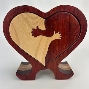 Wooden Heart Hug Jewelry Keepsake Bandsaw Box - Etsy
