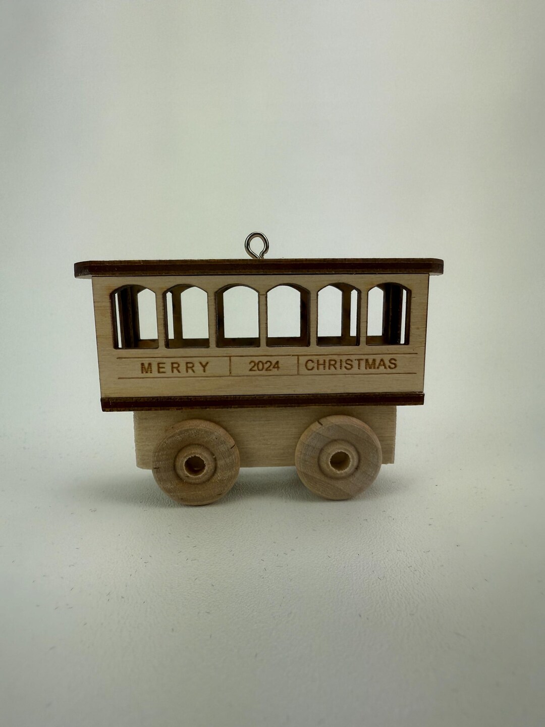 Personalized Trolley Handmade Wooden Train Christmas Ornament - Etsy