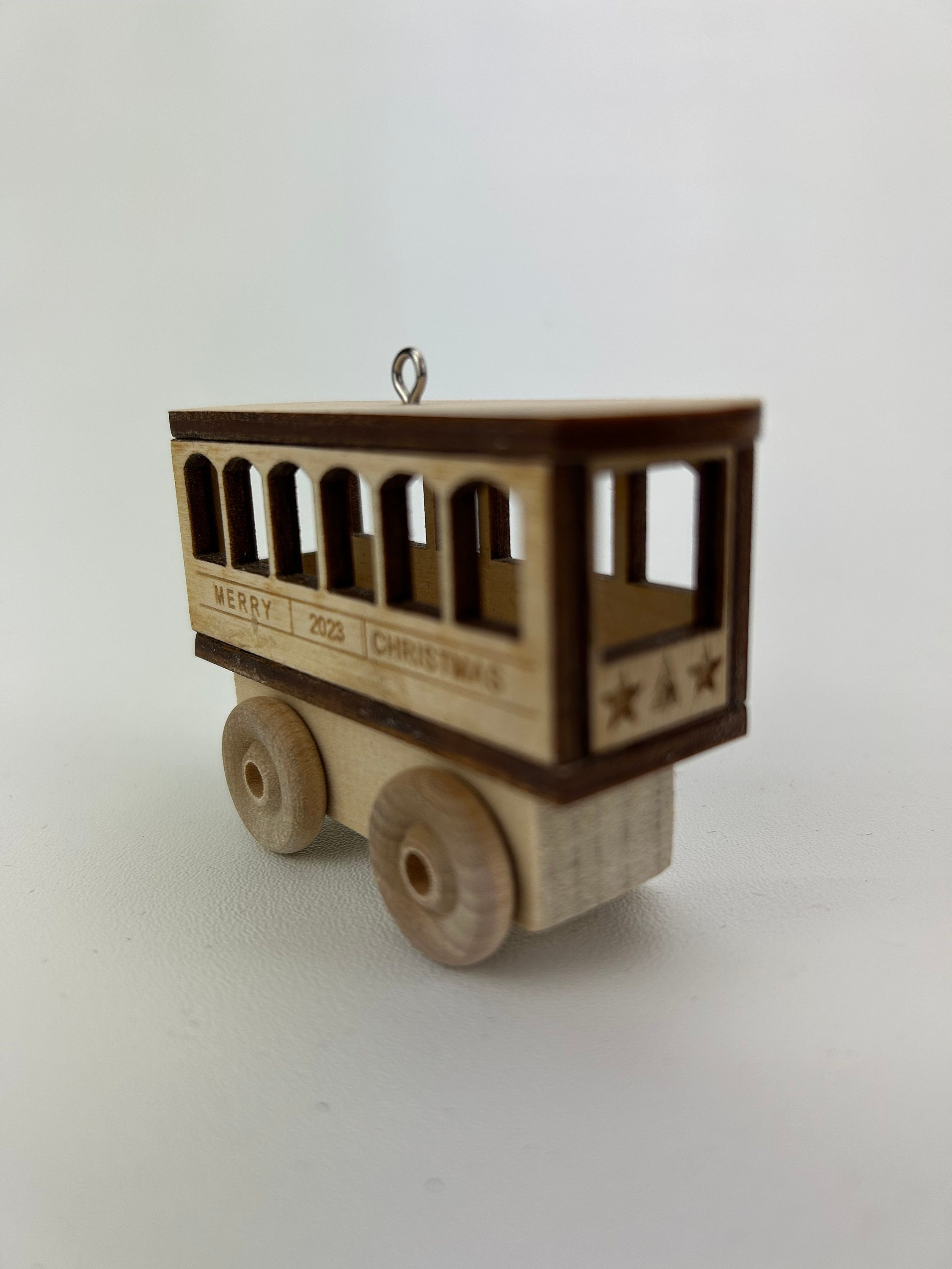 Personalized Trolley Handmade Wooden Train Christmas Ornament - Etsy