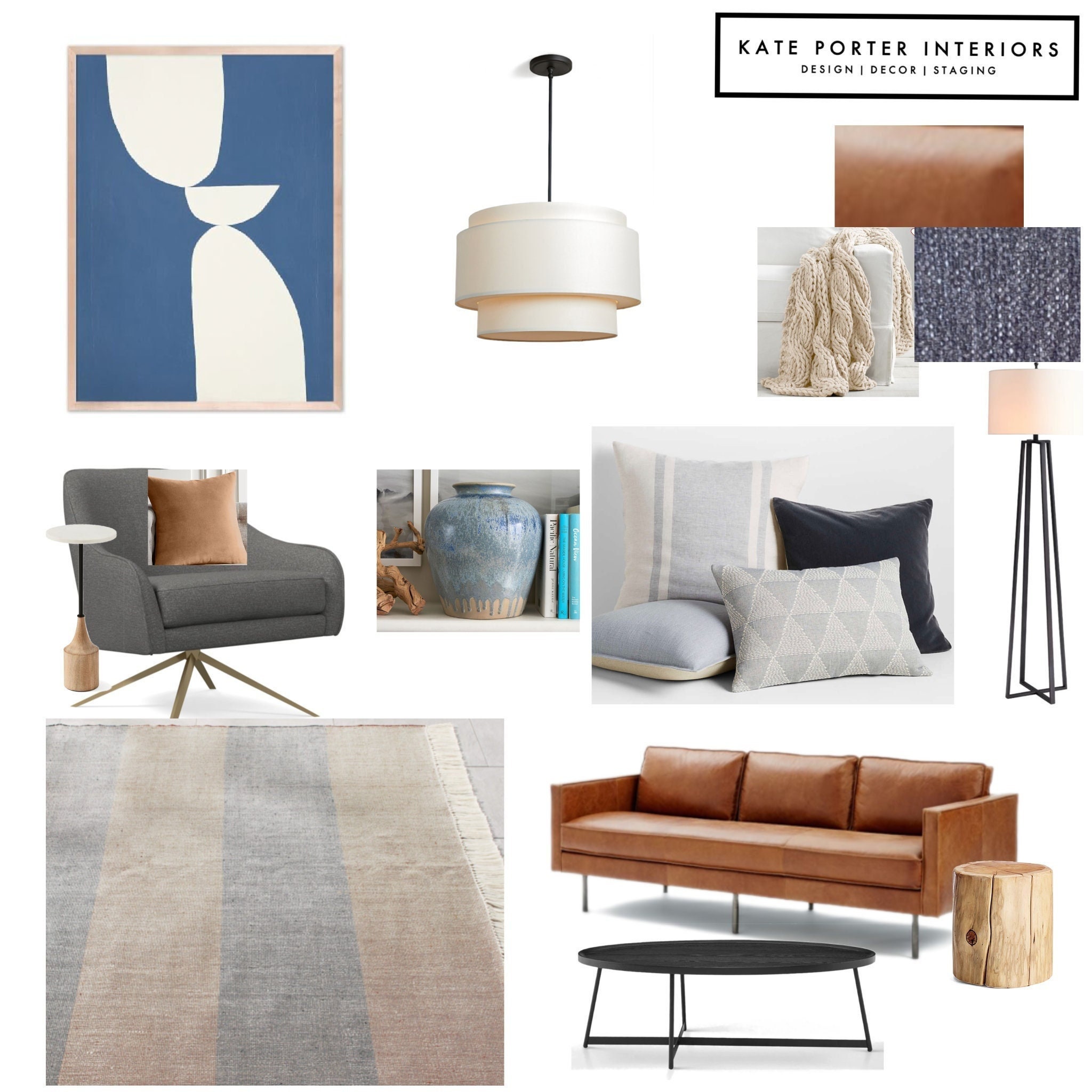 Mid-mod Room Design Package, Living Room Design, Online Interior Design ...