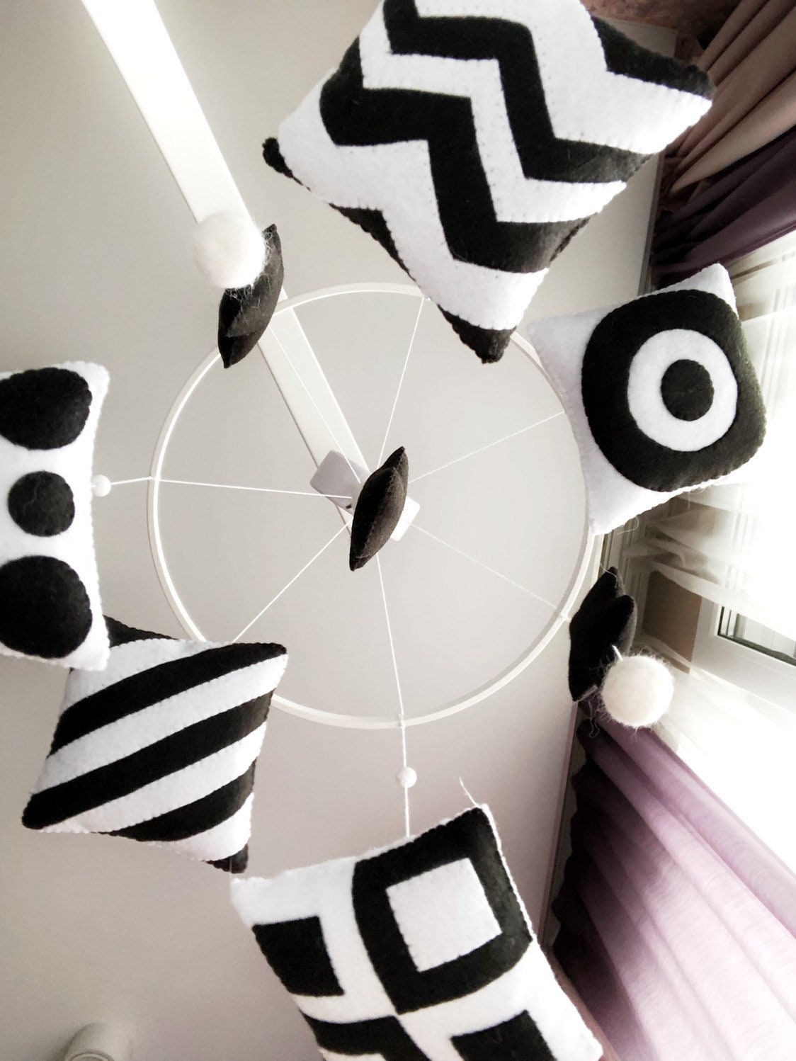 Montessori Baby Mobile, Development Monochrome Mobile, Black White ...