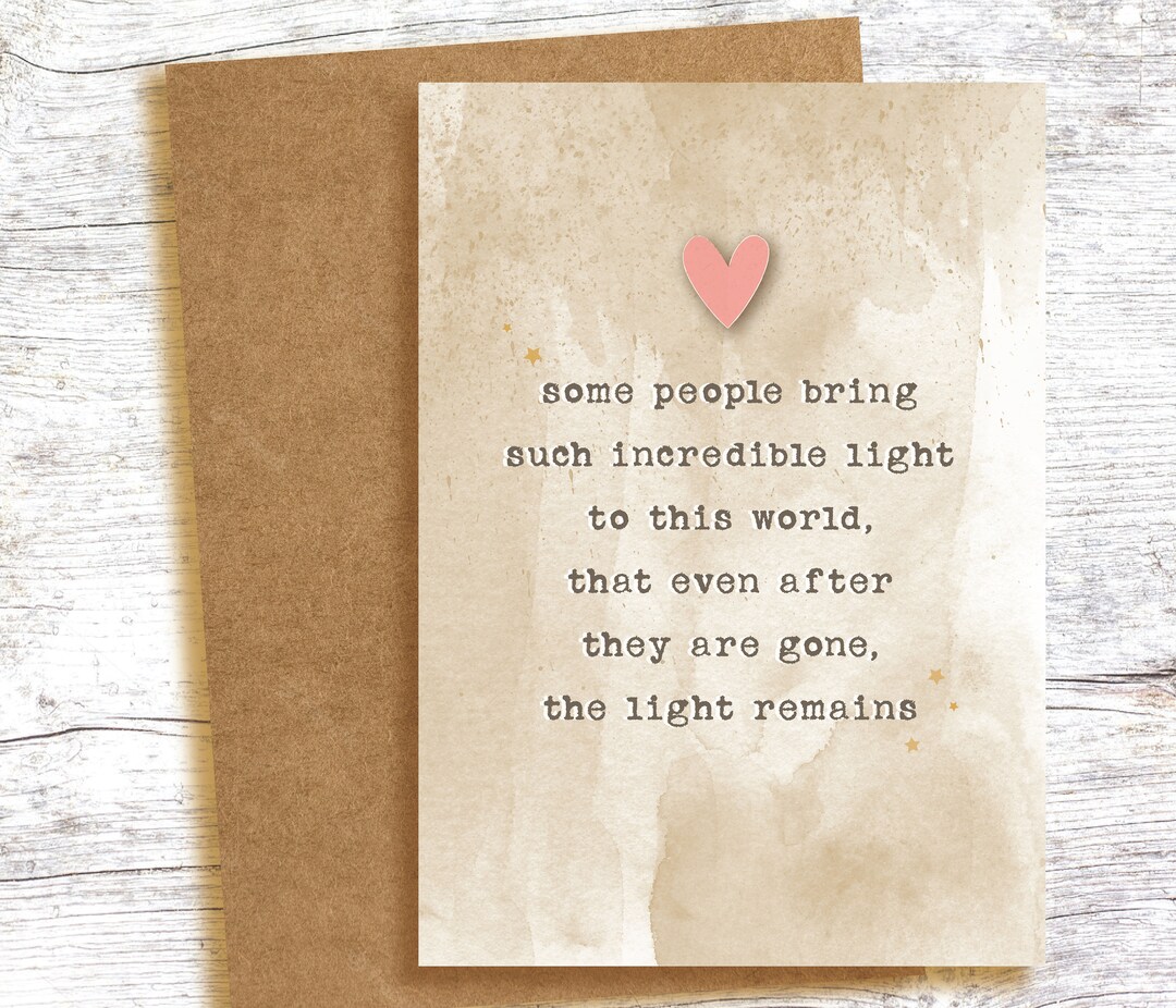 SYMPATHY CARD - Incredible Light Lives On. Bereavement, Loss, Empathy ...
