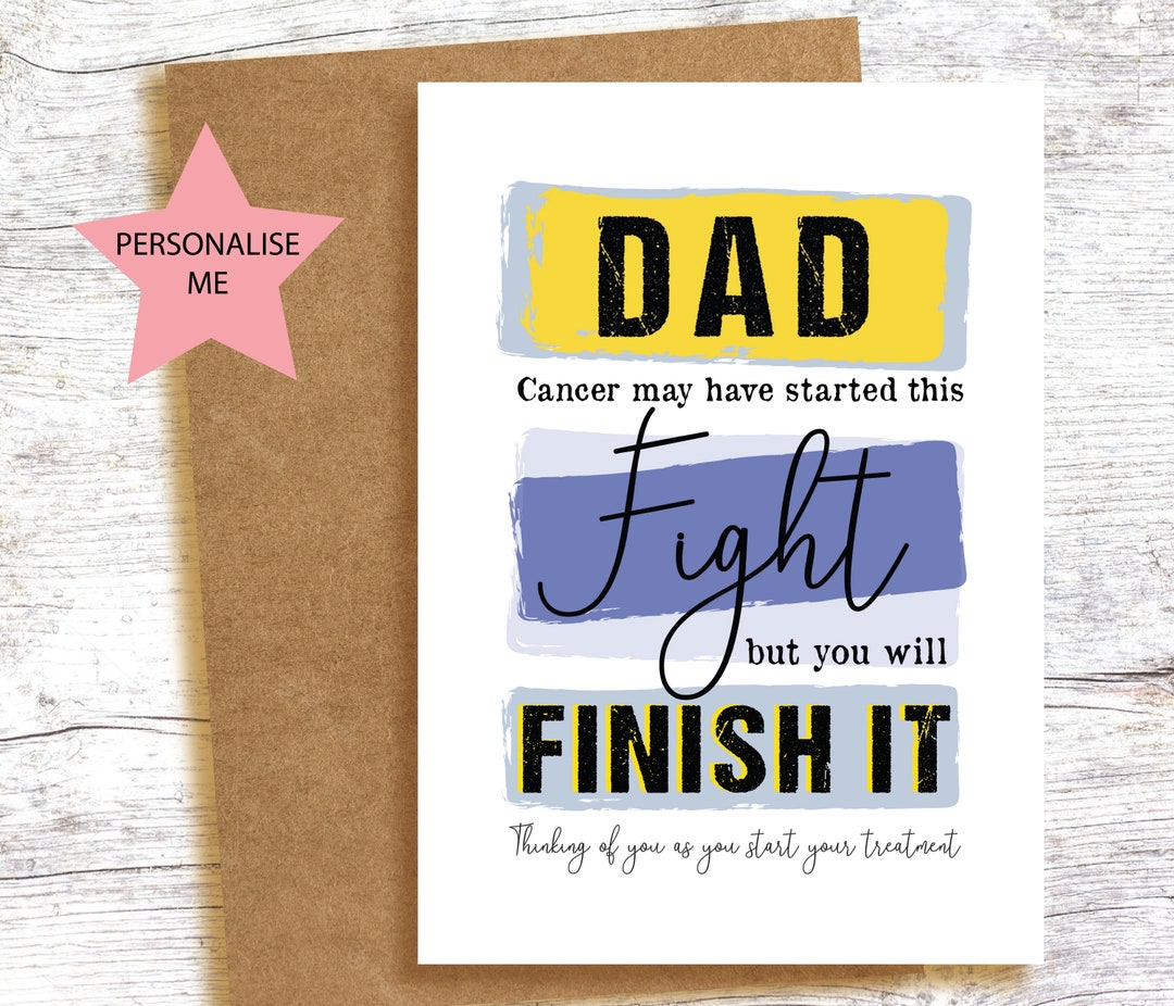 FINISH THE FIGHT - Cancer Treatment Card A6 Card - Personalised ...