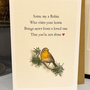 Robin Bereavement Christmas Card A6 - Thinking of You - Loss ...