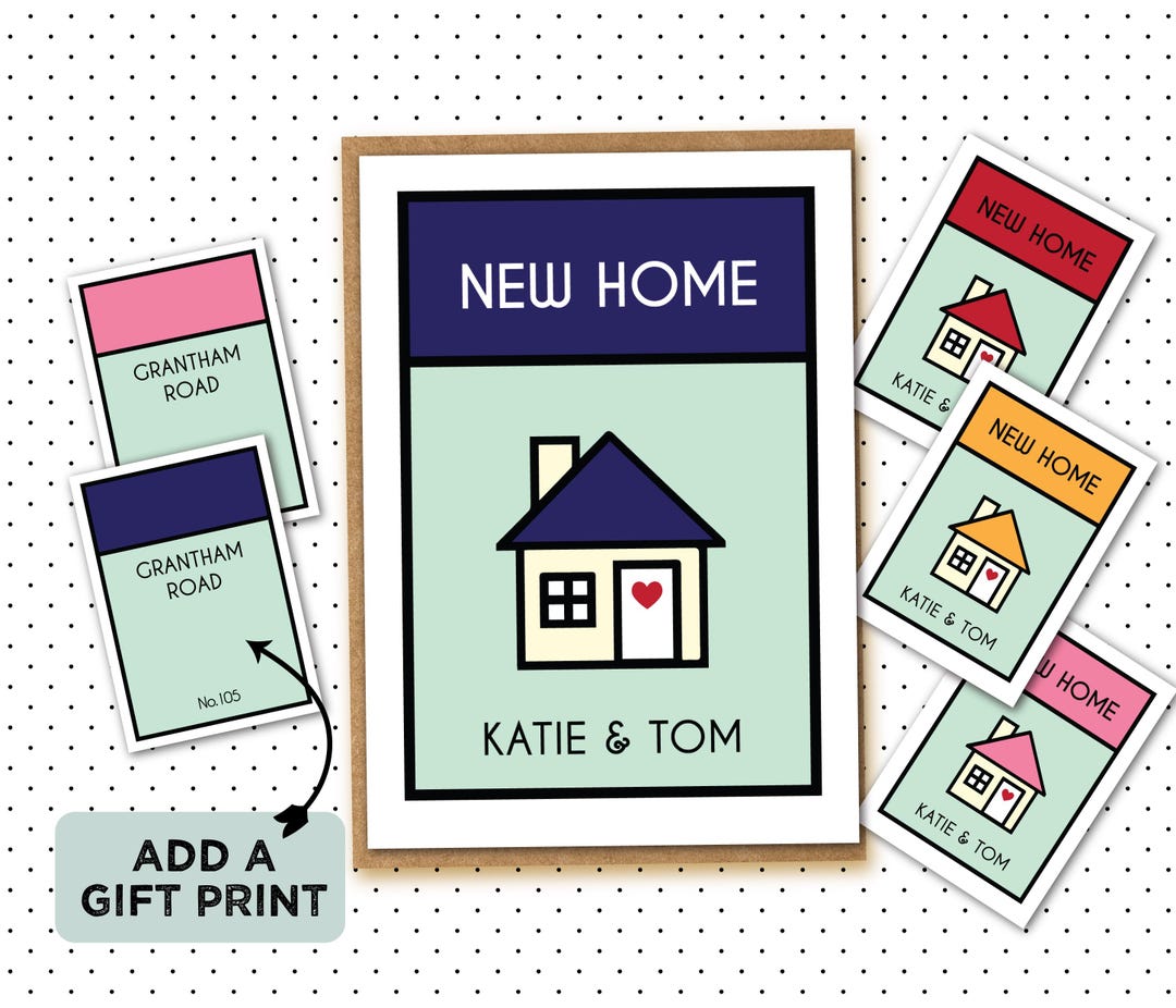 NEW Monopoly Style New House, New Home Greeting Card - PLUS ...