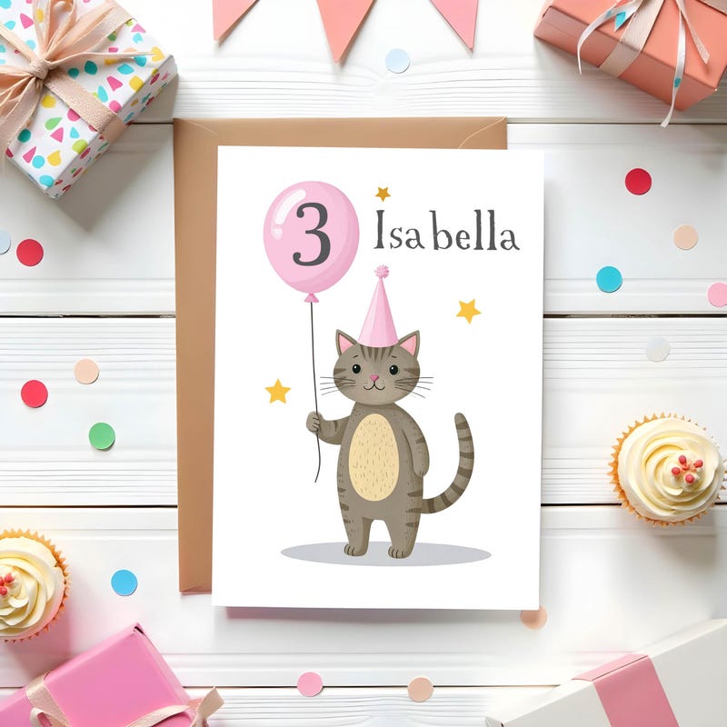 Birthday Badge Kitten - Etsy