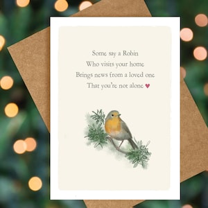 Robin Bereavement Christmas Card A6 - Thinking of You - Loss ...