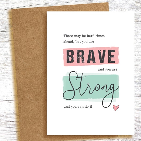 Brave and Strong Card - Etsy