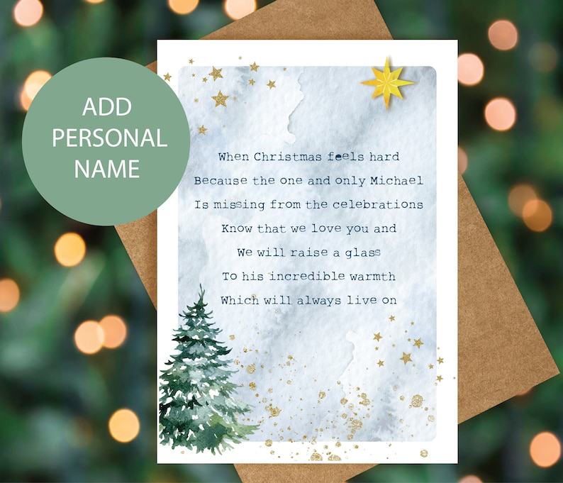 Christmas Card A6 We Love You Personalised Loss Bereavement Grief ...