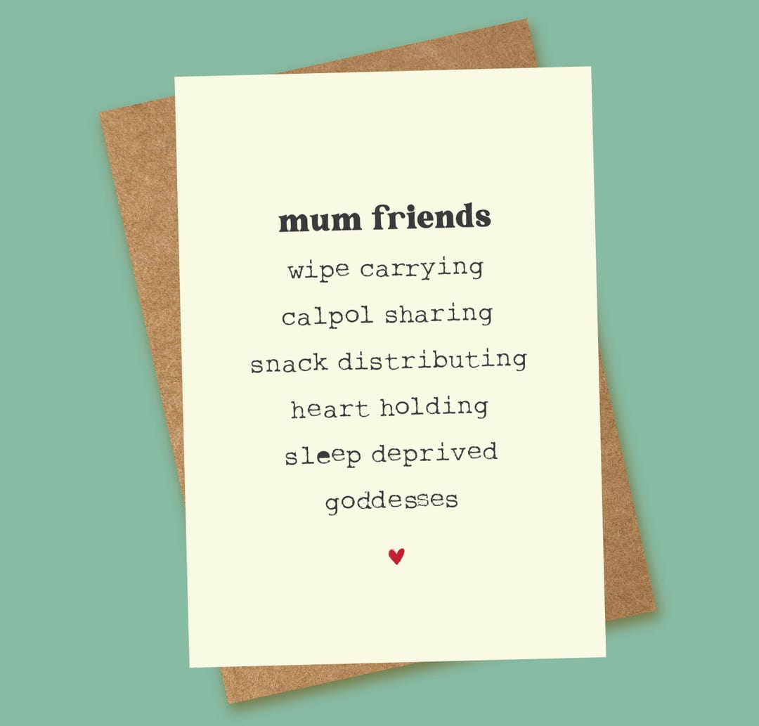 Mum Friends Card: Sisterhood Support - A6 Kraft Envelope - Etsy