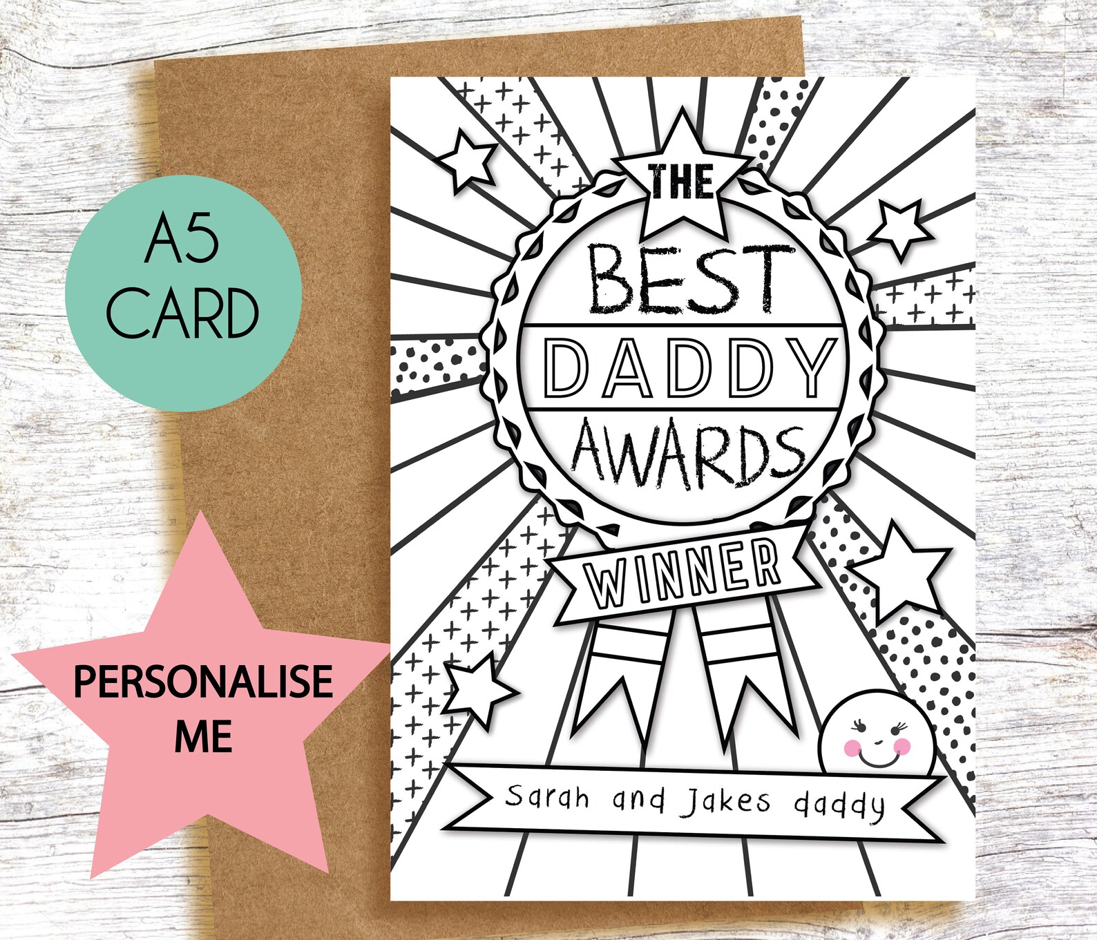 COLOUR ME IN - Fathers Day - Grandad - Daddy - Personalise Me ...