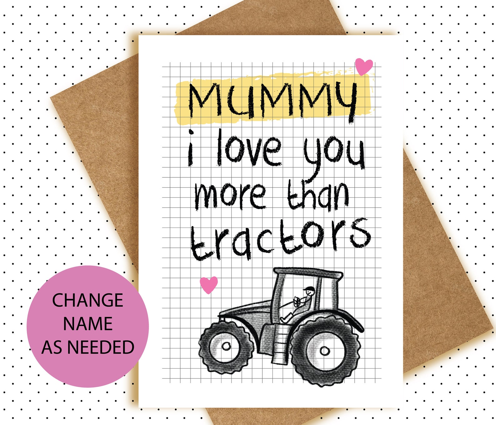 Tractors Birthday Card - Mothers Day Card - Mummy - Mamar - Mama ...
